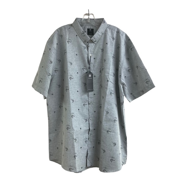 visive | Shirts | Visive Fishing Themed Gray Collared Shirt Xxl | Poshmark